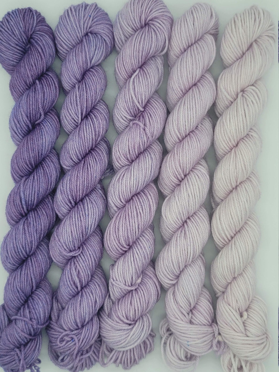 Lavender Gradient Set | Five (5) 20g Mini-skeins | Hand Dyed Yarn ...
