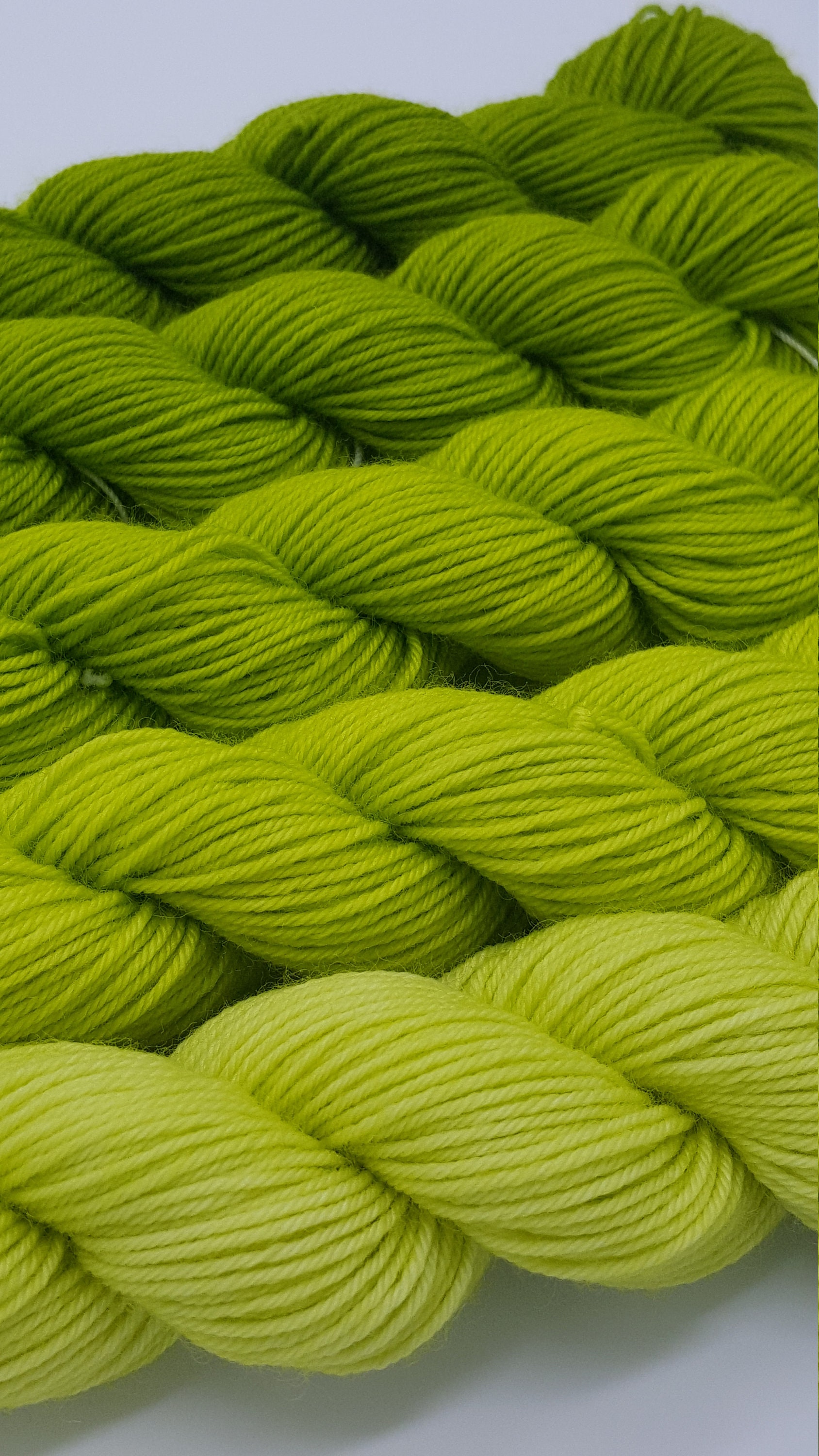 Green Gradient Set | Five (5) 20g Mini-skeins | Hand Dyed Yarn | Merino ...