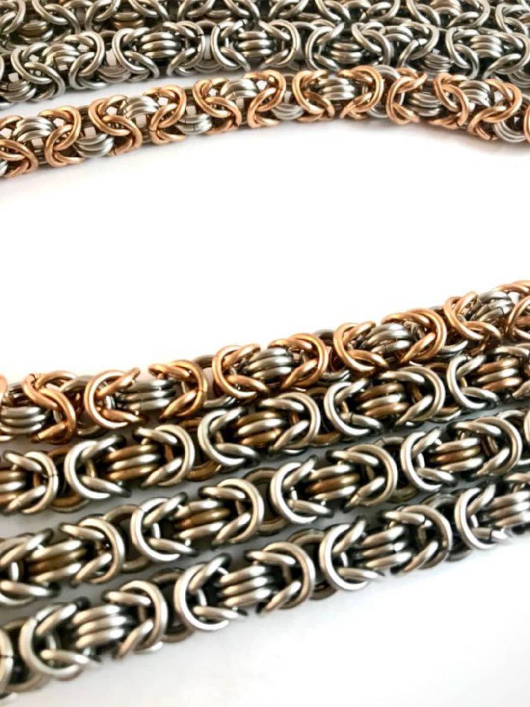 Stainless Steel Byzantine Chainmail Neck Chain - Etsy