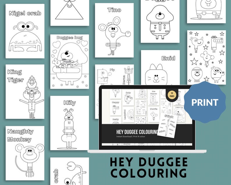PRINTABLE Hey Duggee Colouring | Kids Colouring Fun | Screen Free ...