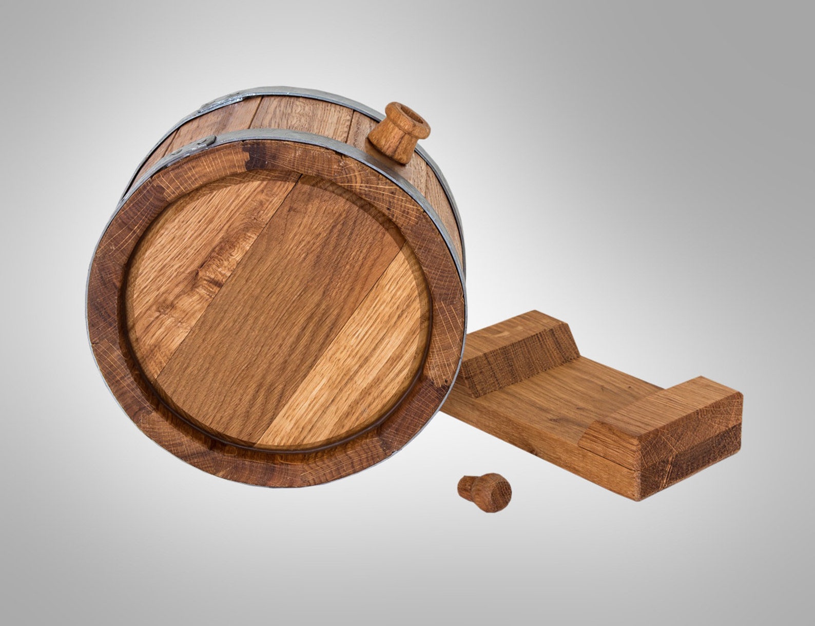 Personalized Oak Whiskey Aging Barrel [2 Liters] — 8" Wood Canteen With ...