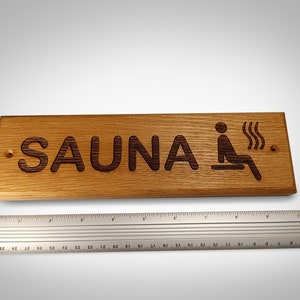 Sauna Sign — Oak Personalized Plate , Bathhouse Door Decor ⋯ Sauna Room ...