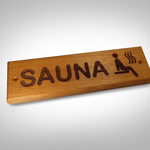 Sauna Sign — Oak Personalized Plate , Bathhouse Door Decor ⋯ Sauna Room ...