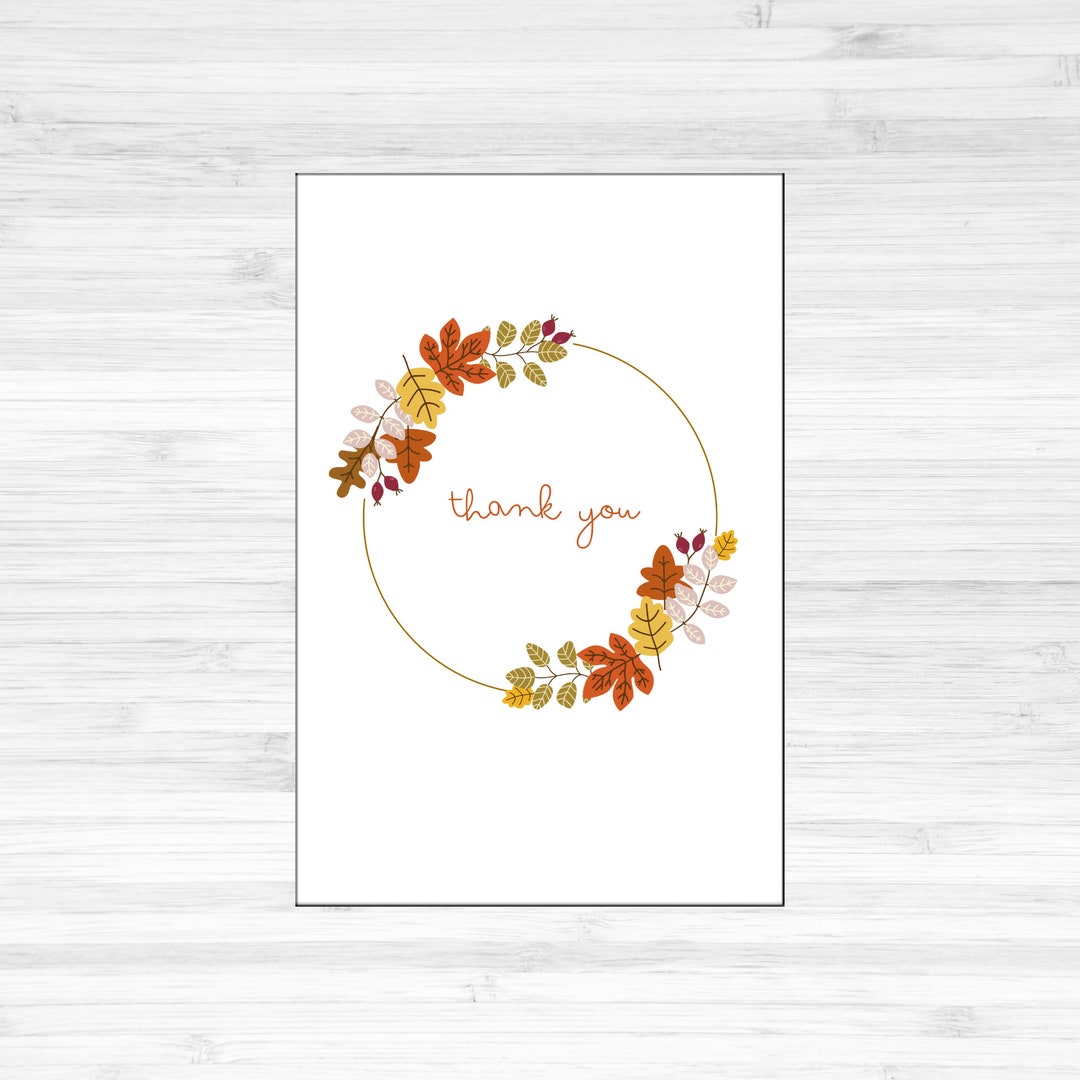 Thank You Fall/autumn Greeting Card - Etsy