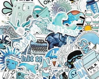 Trendy Blue Stickers - Etsy