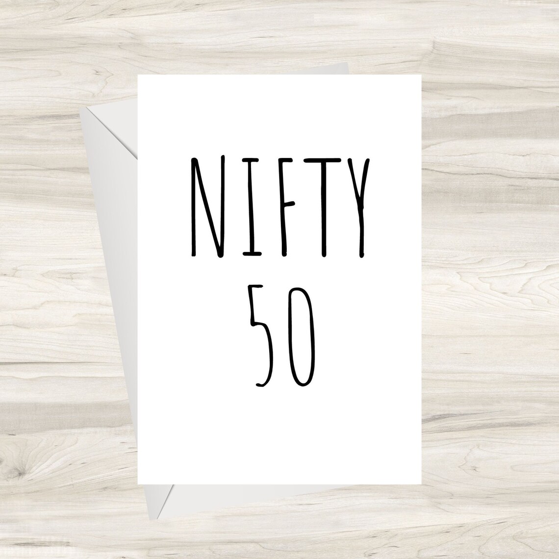 Nifty 50.happy 50th Birthday Card.card for Him.fiftieth - Etsy