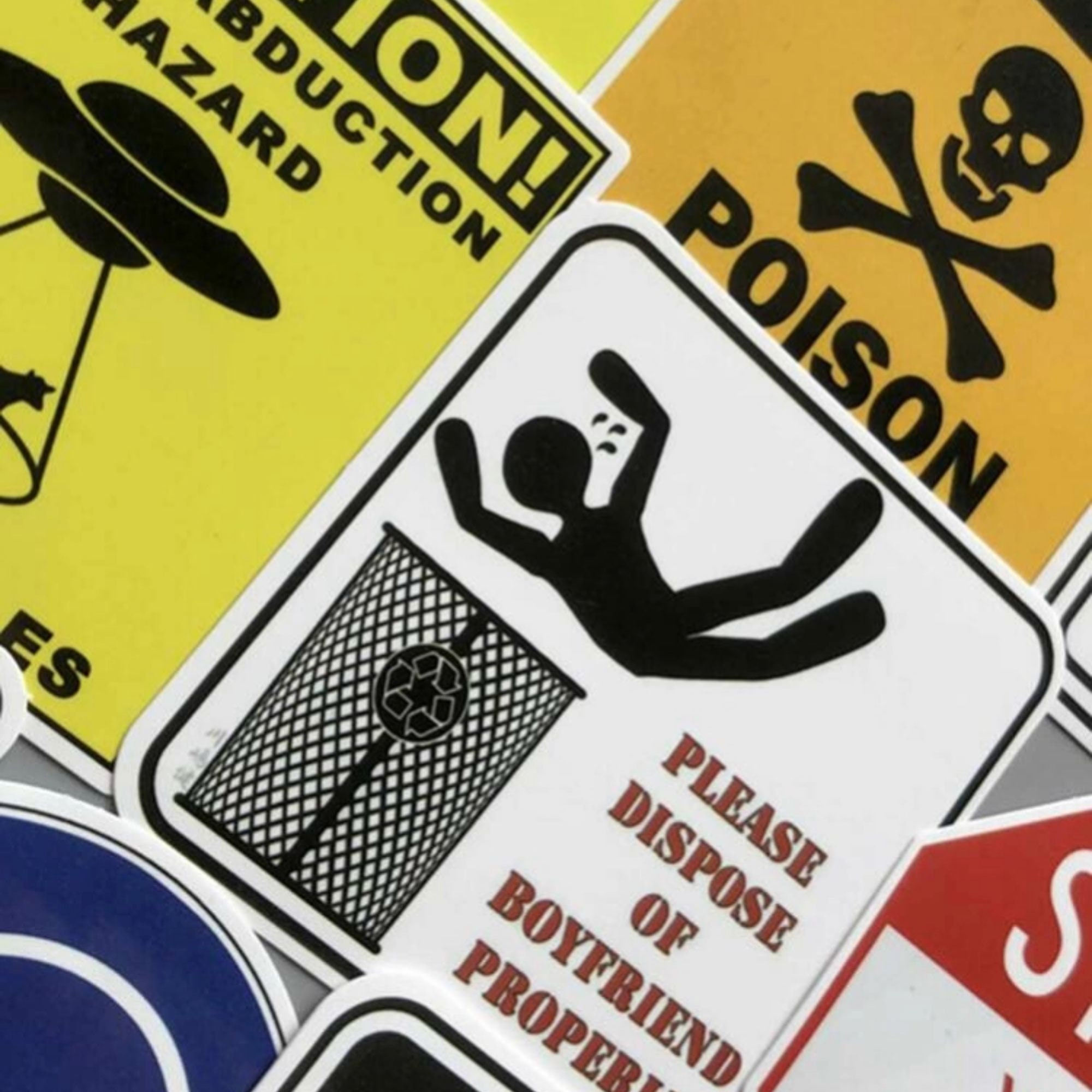 50 Pcs Funny Warning Caution Sign Sticker Pack Road Signs - Etsy