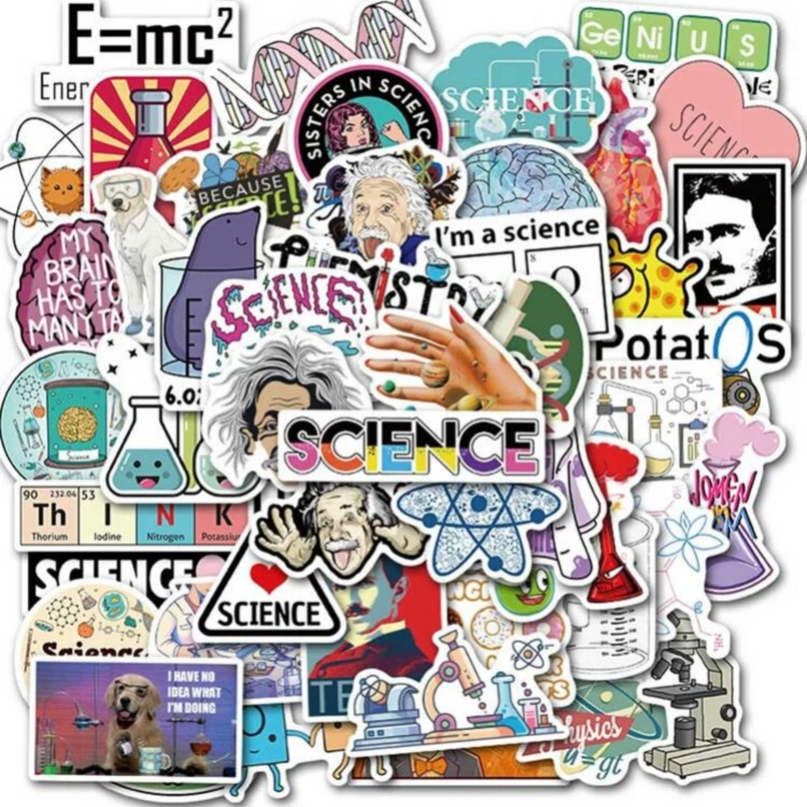 50 Pcs Science Stickers Pack Physics Chemistry Einstein - Etsy UK