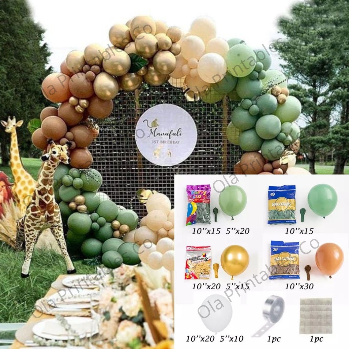 Wild One Balloon Garland DIY Kit Safari Party Wild One Party | Etsy Canada