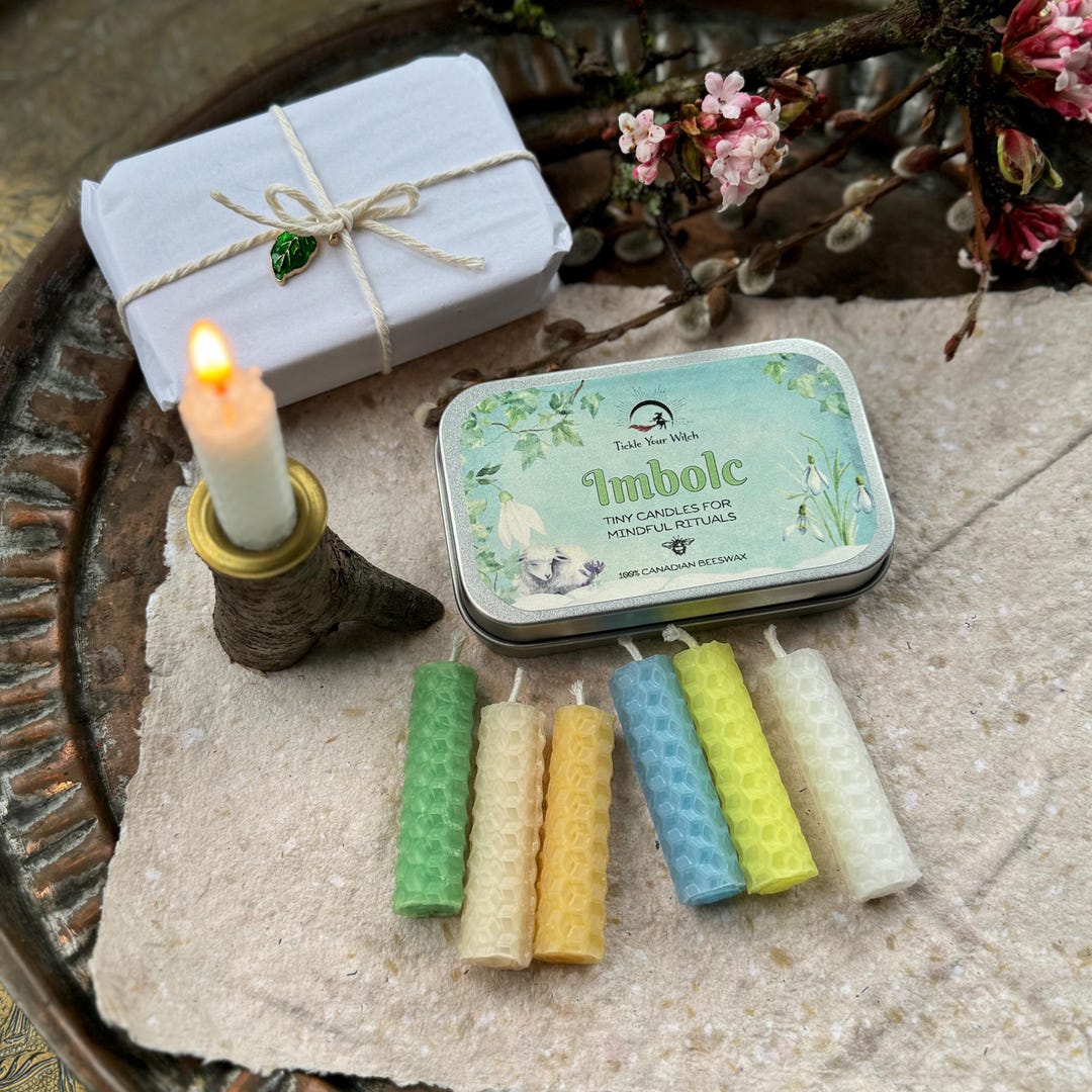 Imbolc Beeswax Candle Kit for Rituals and Intention Setting, Wheel of ...