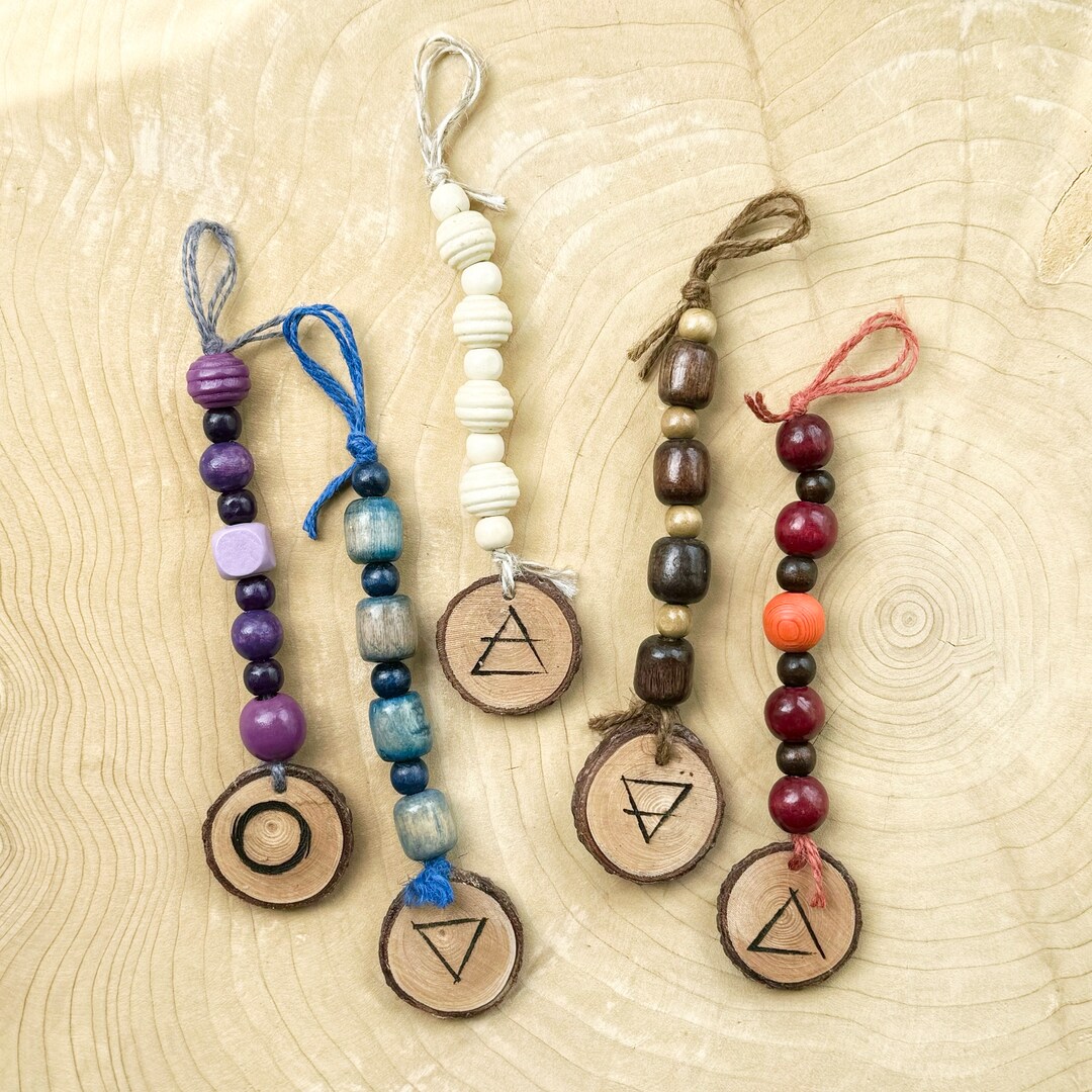 Elemental Altar Charms, Earth, Air, Fire, Water and Spirit Symbols ...
