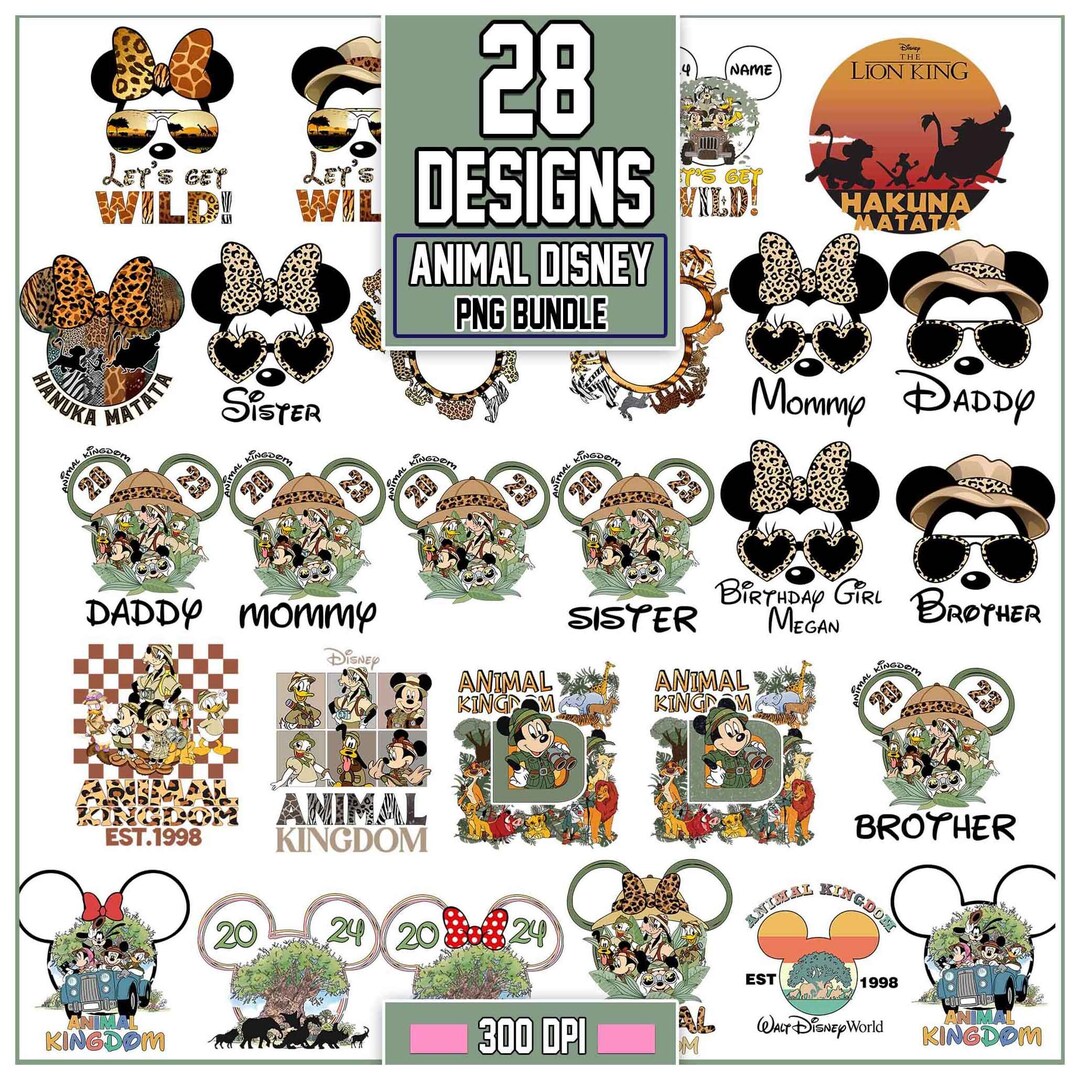 28 Animal Disney, Bundle Mickey SVG, Minie Svg, Frozn Svg, Winiee Svg ...