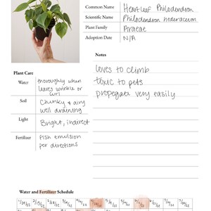 Plant Journal, Grow Log, Houseplant Watering Journal, Home Gardening ...