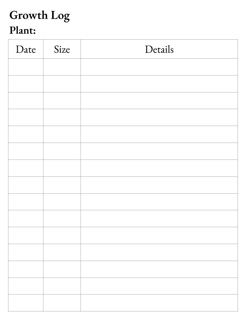 Plant Journal, Grow Log, Houseplant Watering Journal, Home Gardening ...