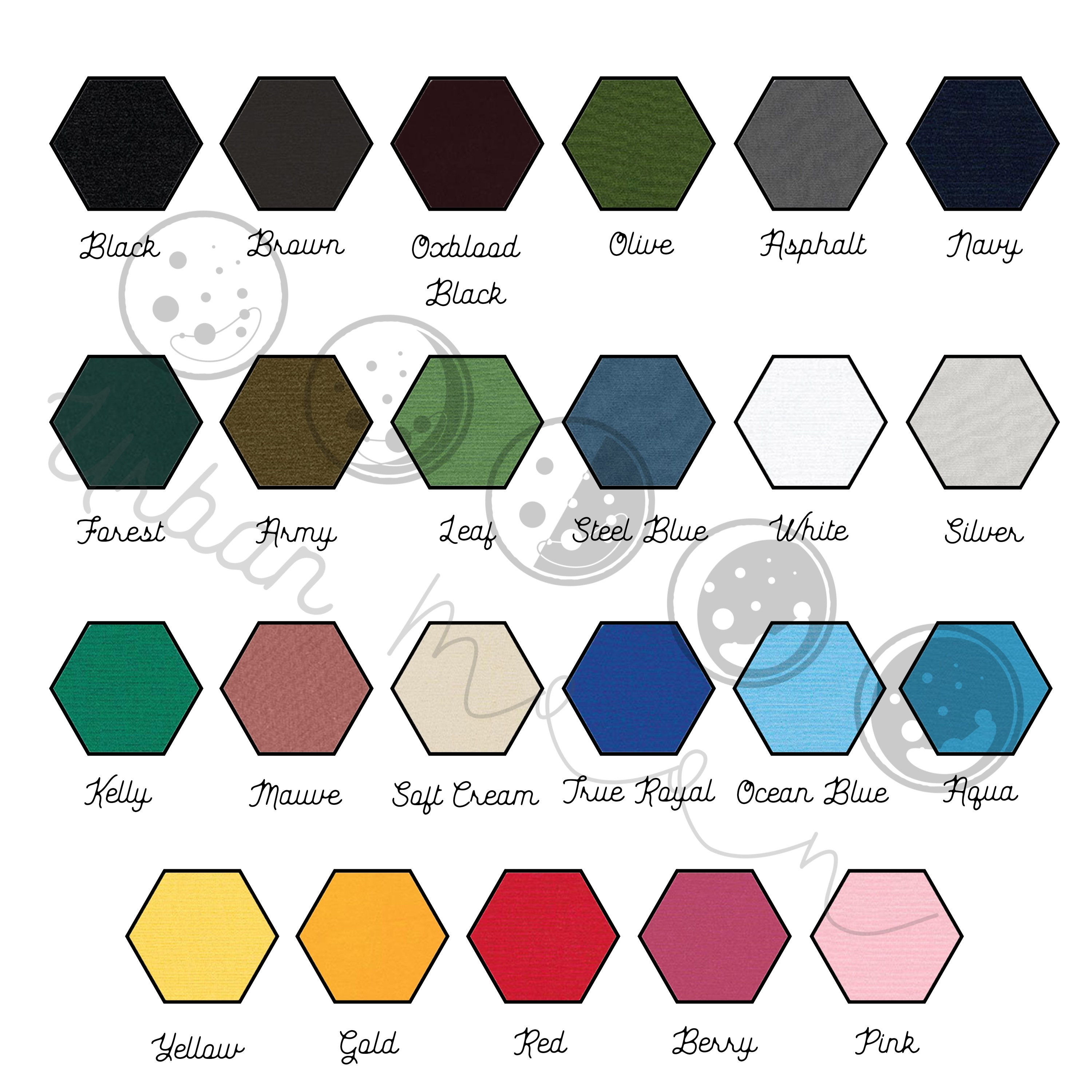 Color Chart for PRINTFUL Bella & Canvas 3001 t-shirt Colour Swatch ...