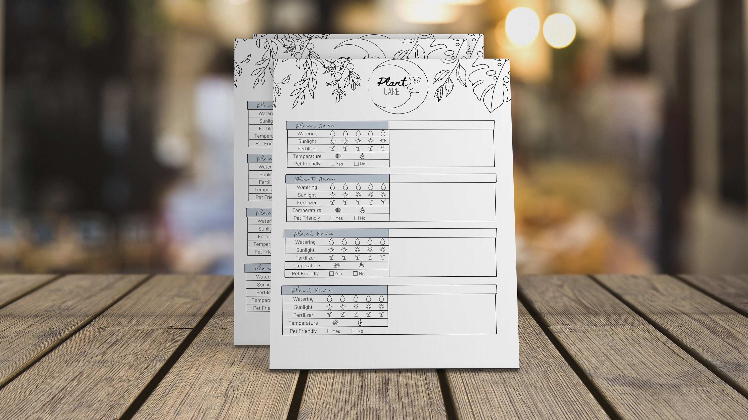 Plant Care Tracker PRINTABLE DIGITAL DOWNLOAD at Home Water and Feed ...