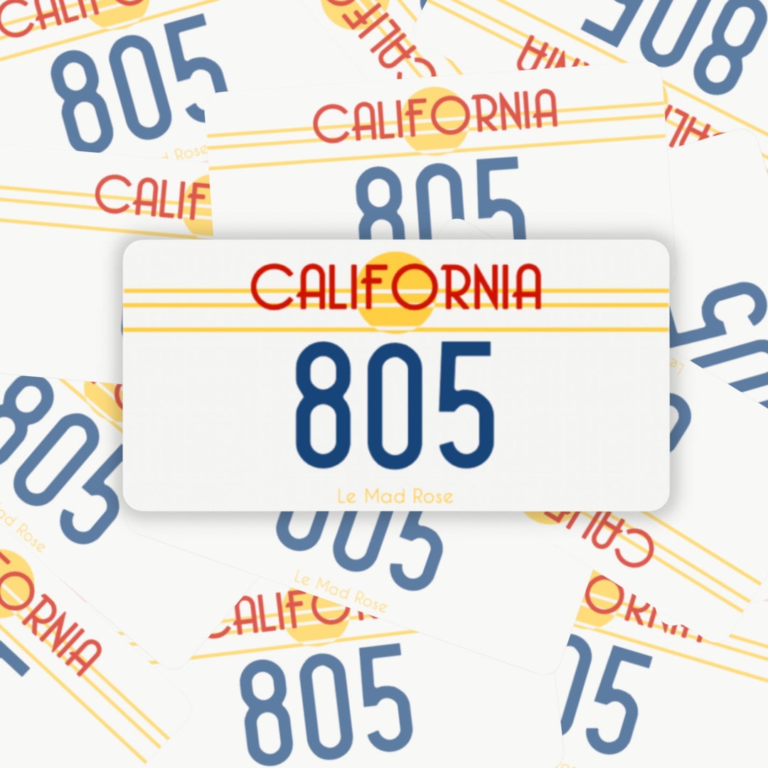805 California License Plate Sticker - Etsy