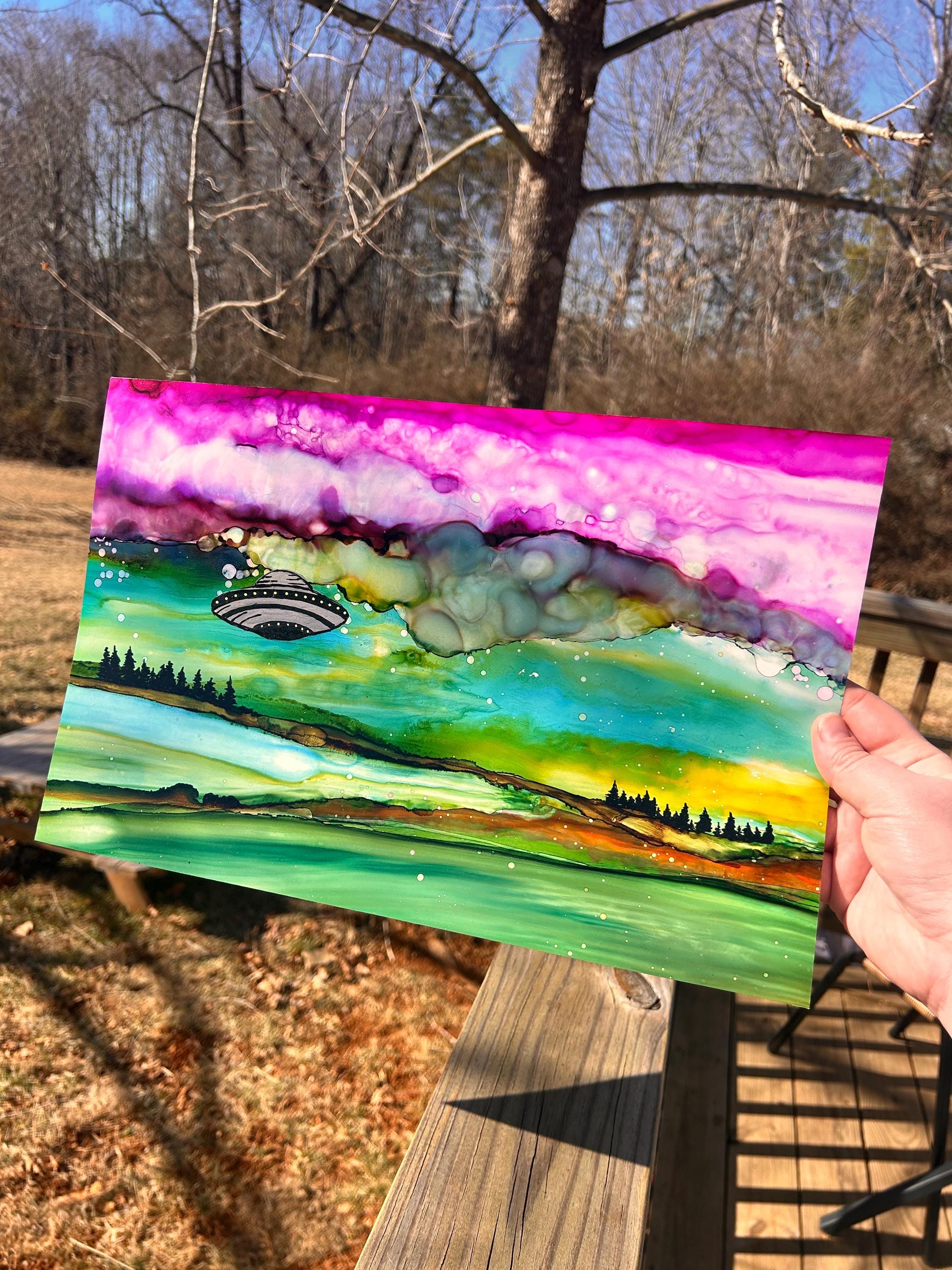 Convergence / 10x15 / Original Art / Abstract / Alcohol Ink / Space ...