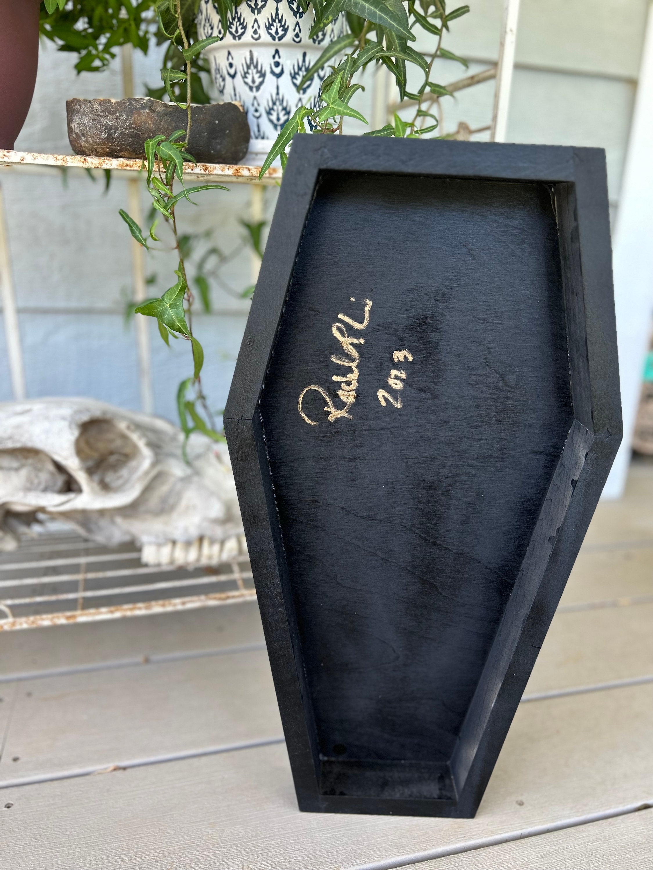 MEMENTO / Alcohol Ink on Wood Panel / Coffin Art / Original - Etsy