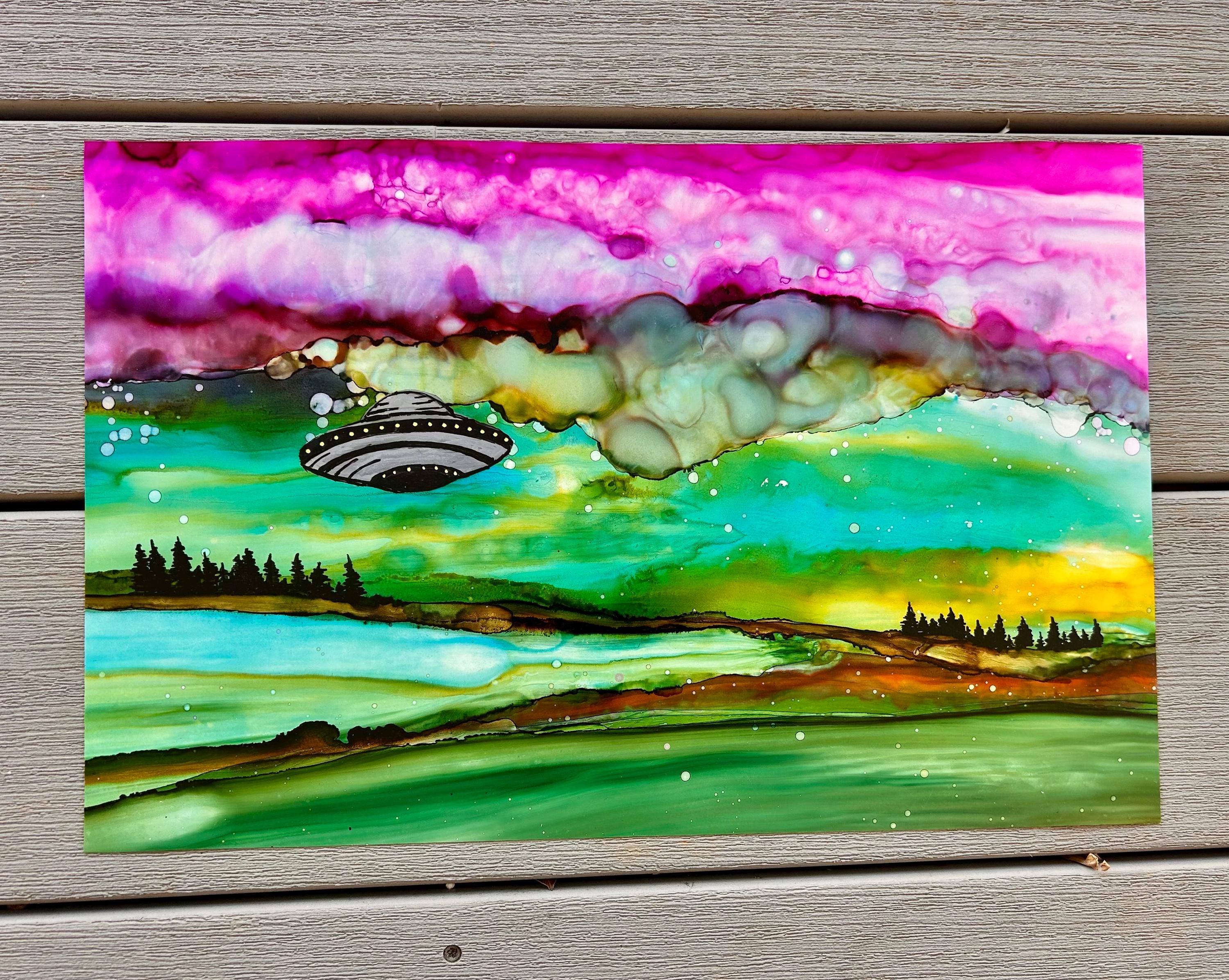 Convergence / 10x15 / Original Art / Abstract / Alcohol Ink / Space ...