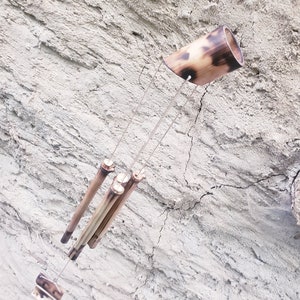 Compact Bamboo Wind Chime for Zen Garden, Small Petite Windchime Set ...