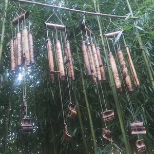 Natural Bamboo Wind Chimes, Durable Exotic Tropical Beach Gift for Zen ...