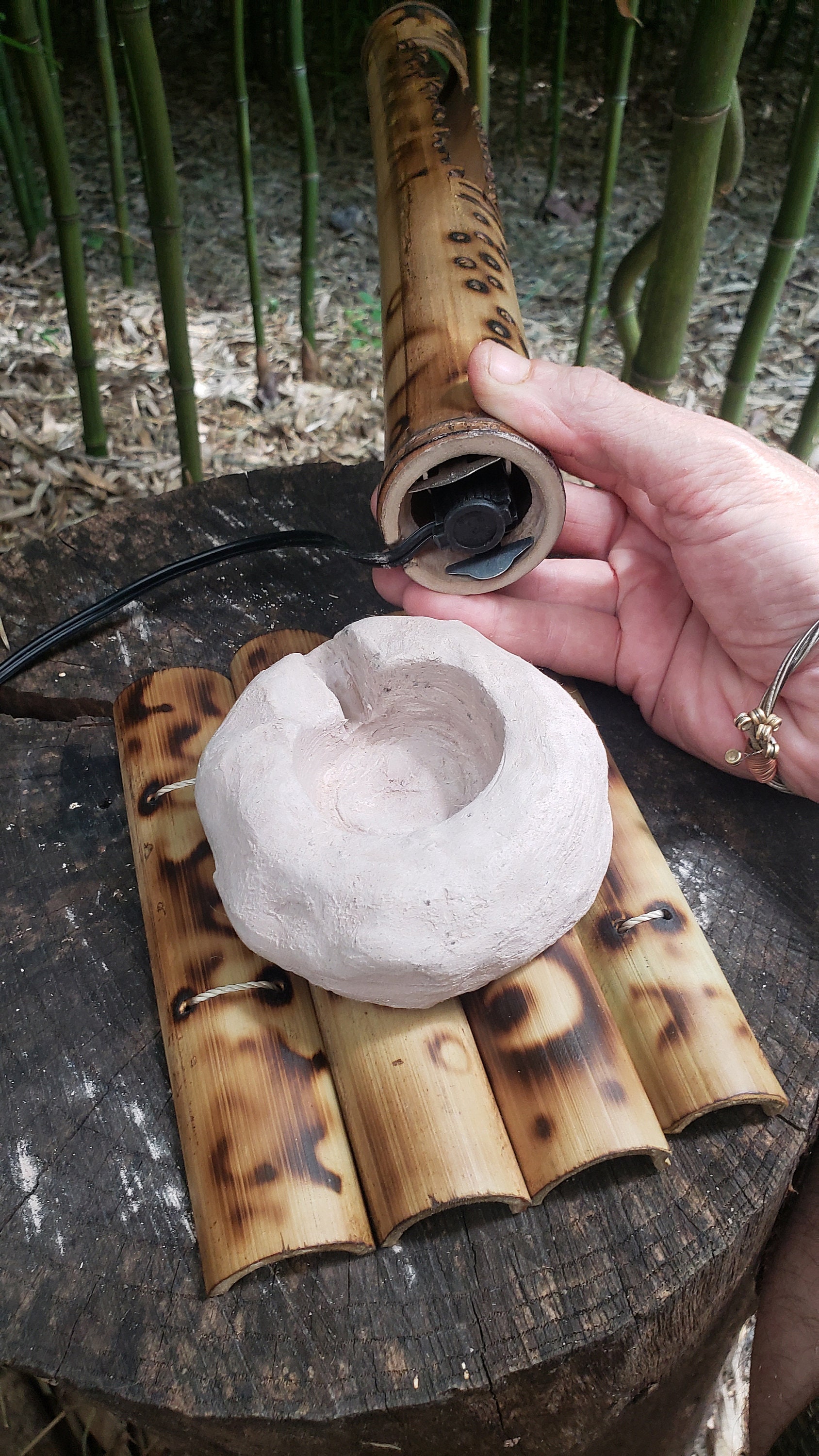 Cool Night Light, Bamboo Art Sculpture, 1-of-a-kind Hand Made Table ...