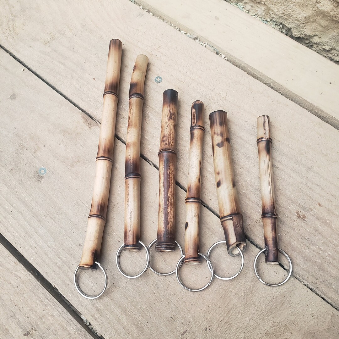 6 Whistling Key Chains, Different Tones Jug Whistles, Natural Bamboo ...