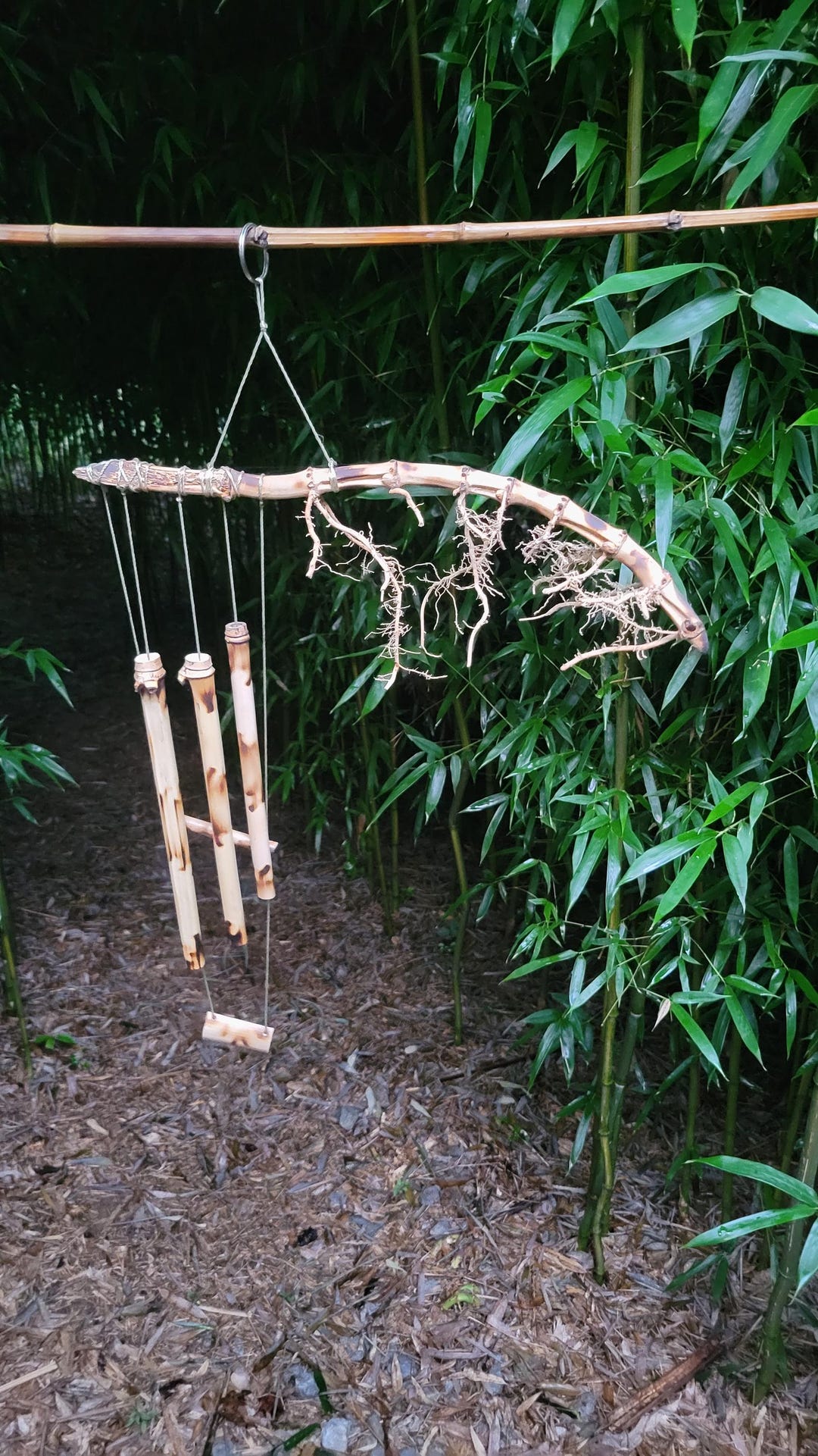 Rare Rhizome Root Bamboo Wind Chimes, Durable Exotic Tropical Beach ...