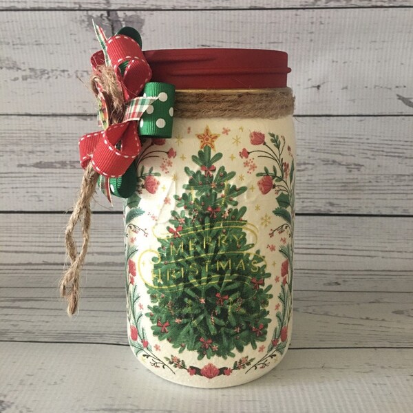 Glass Christmas Tree Jar - Etsy