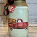 RED TRUCK Container Red Truck Decor Red Truck Vase Glass Vase Utensil ...