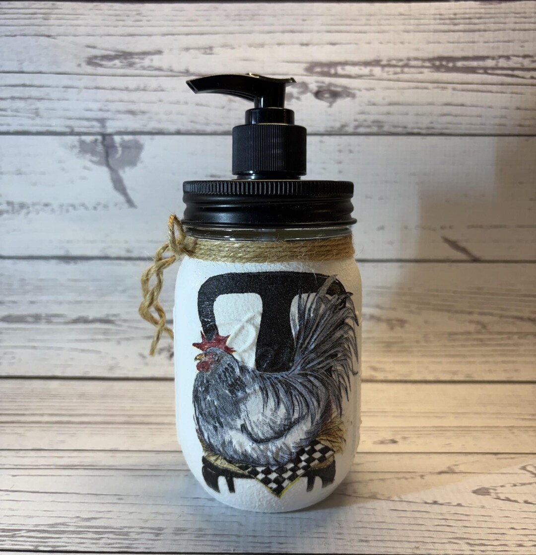 ROOSTER LOVER, Rooster Gift, Roosters, Mason Jars, Glass Storage, Soap ...