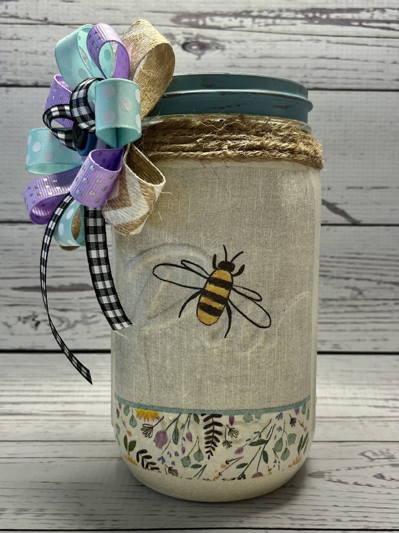 BEE LOVER Bee Decor Bee Canister Bee Mason Jar Sunflower - Etsy