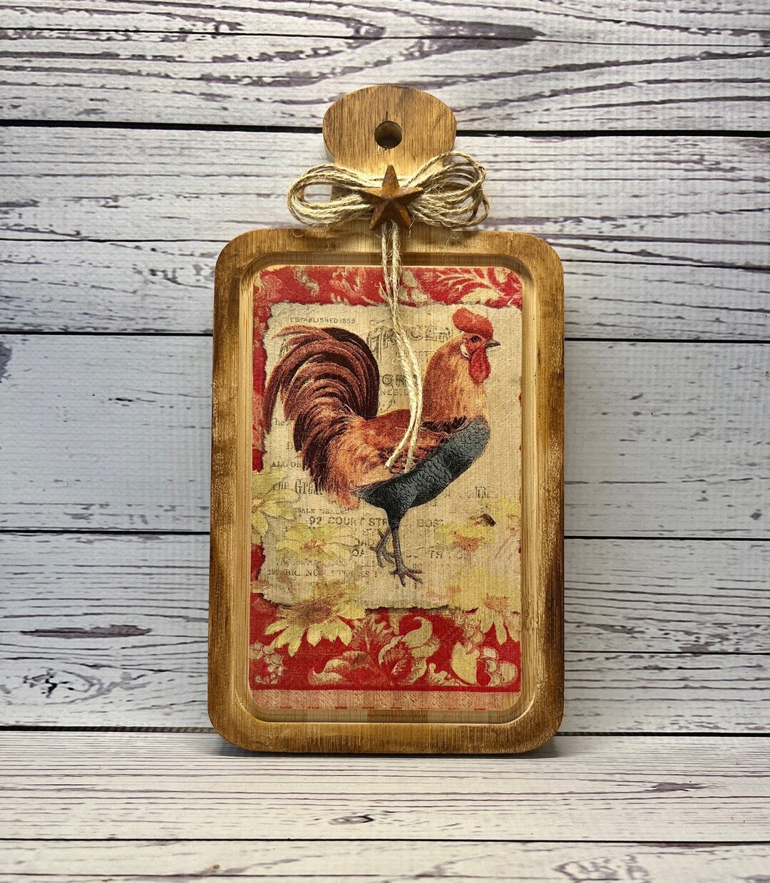 ROOSTER LOVER, Rooster Cutting Board, Wood Board, Rooster Gift, Rooster ...