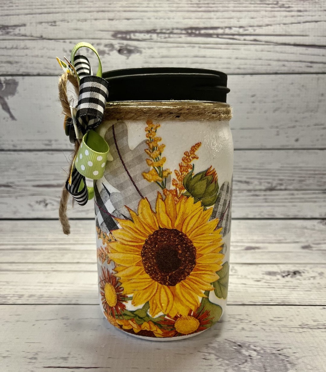 FALL SUNFLOWERS Fall Decor Sunflower Decor Mason Jar Glass Storage ...