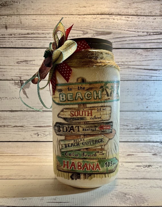 BEACH LOVER Beach Canister Beach Storage Jar Beach House - Etsy