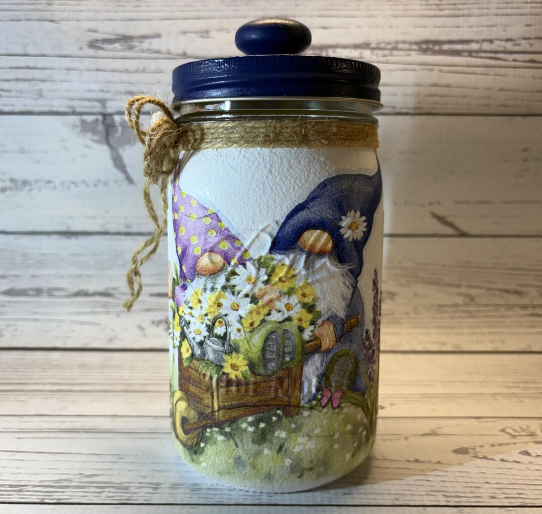 GNOME LOVER, Gnome Gift, Gnomes, Mason Jars, Glass Containers, Candy ...