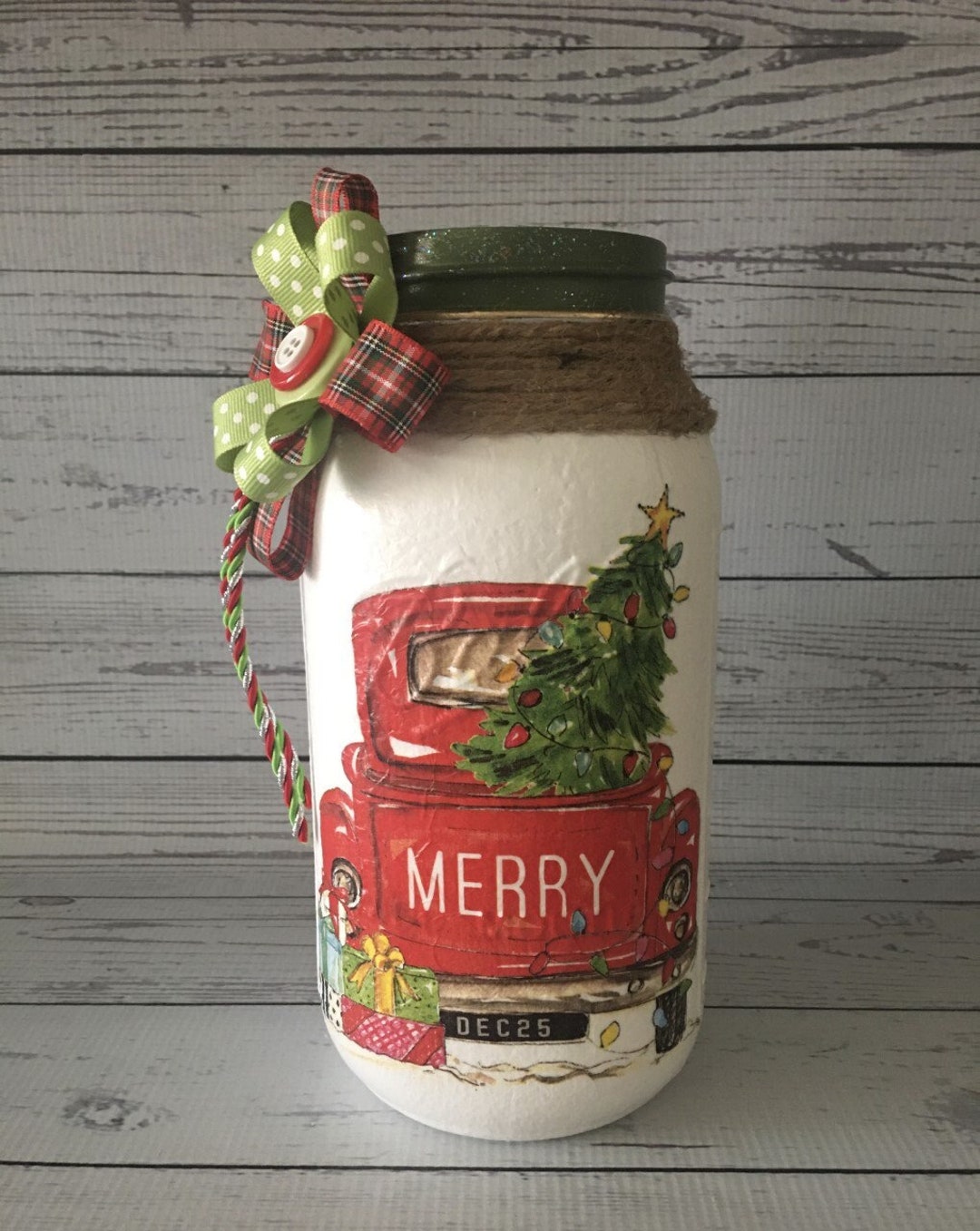 RED TRUCK CHRISTMAS, Christmas Canister, Red Truck, Christmas Gift ...