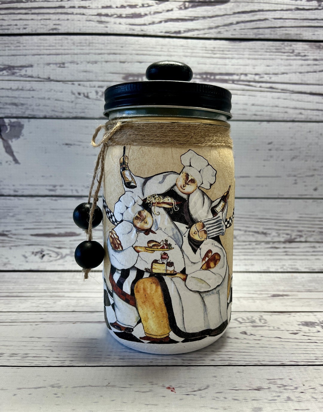 CHEF DECOR, Kitchen Chef, Kitchen Decor, Chef Gift, Mason Jar Decor ...