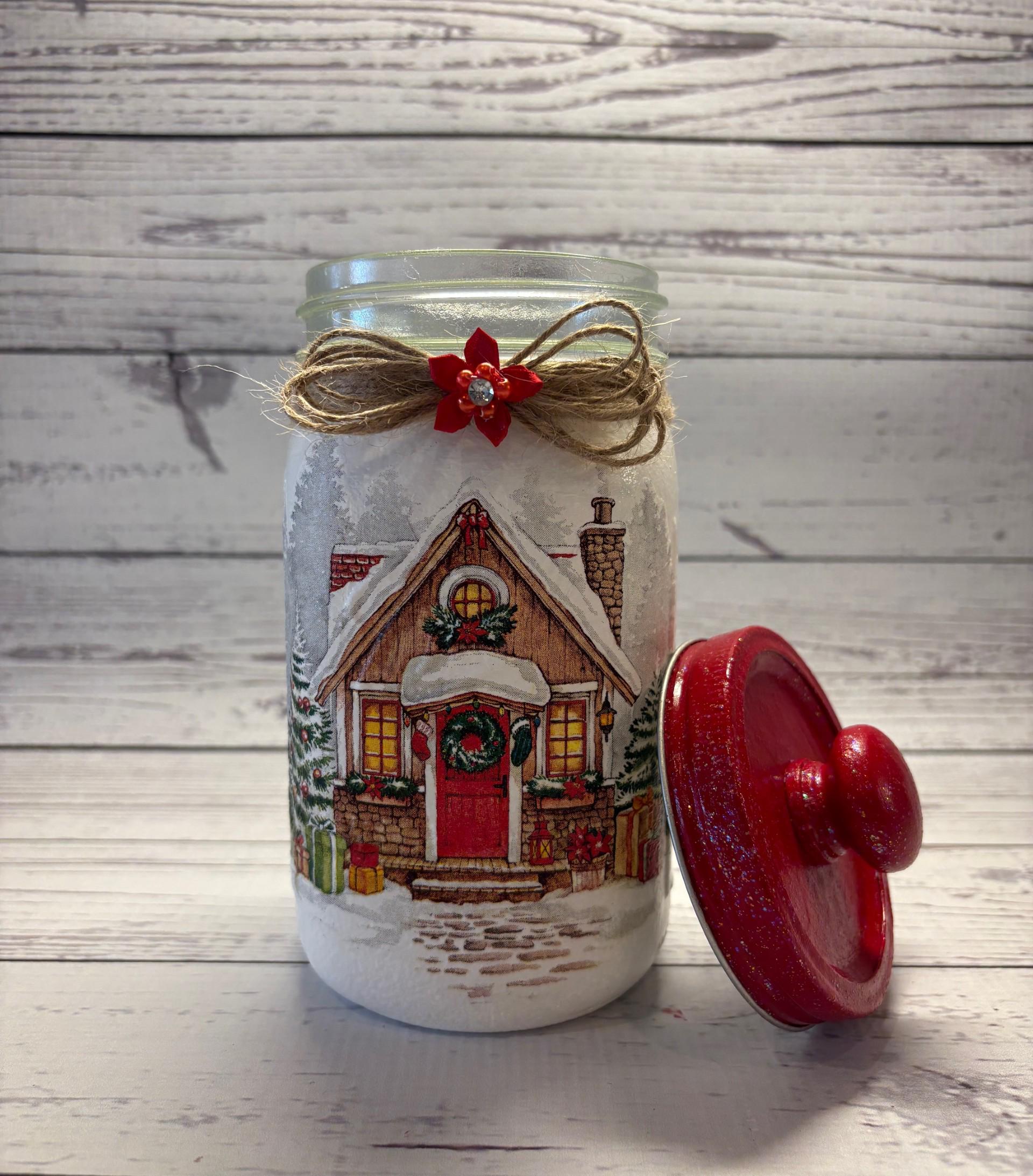 Christmas Gingerbread House Jar: Decoupage Candy or Cookie Jar - Etsy