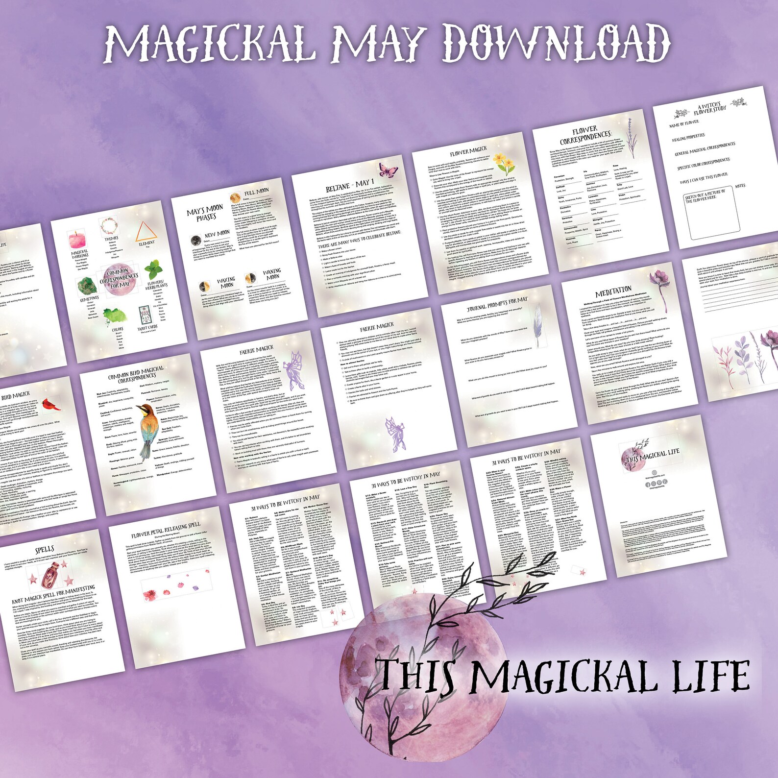 Magickal May Download a Witchy Printable to Celebrate the - Etsy