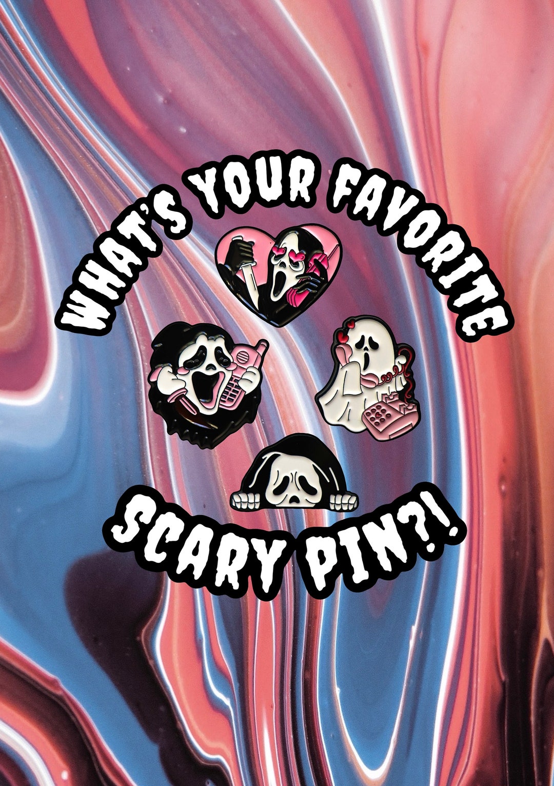 What's Your Favorite Scary Pin Ghost Face Halloween Pin 4 - Etsy