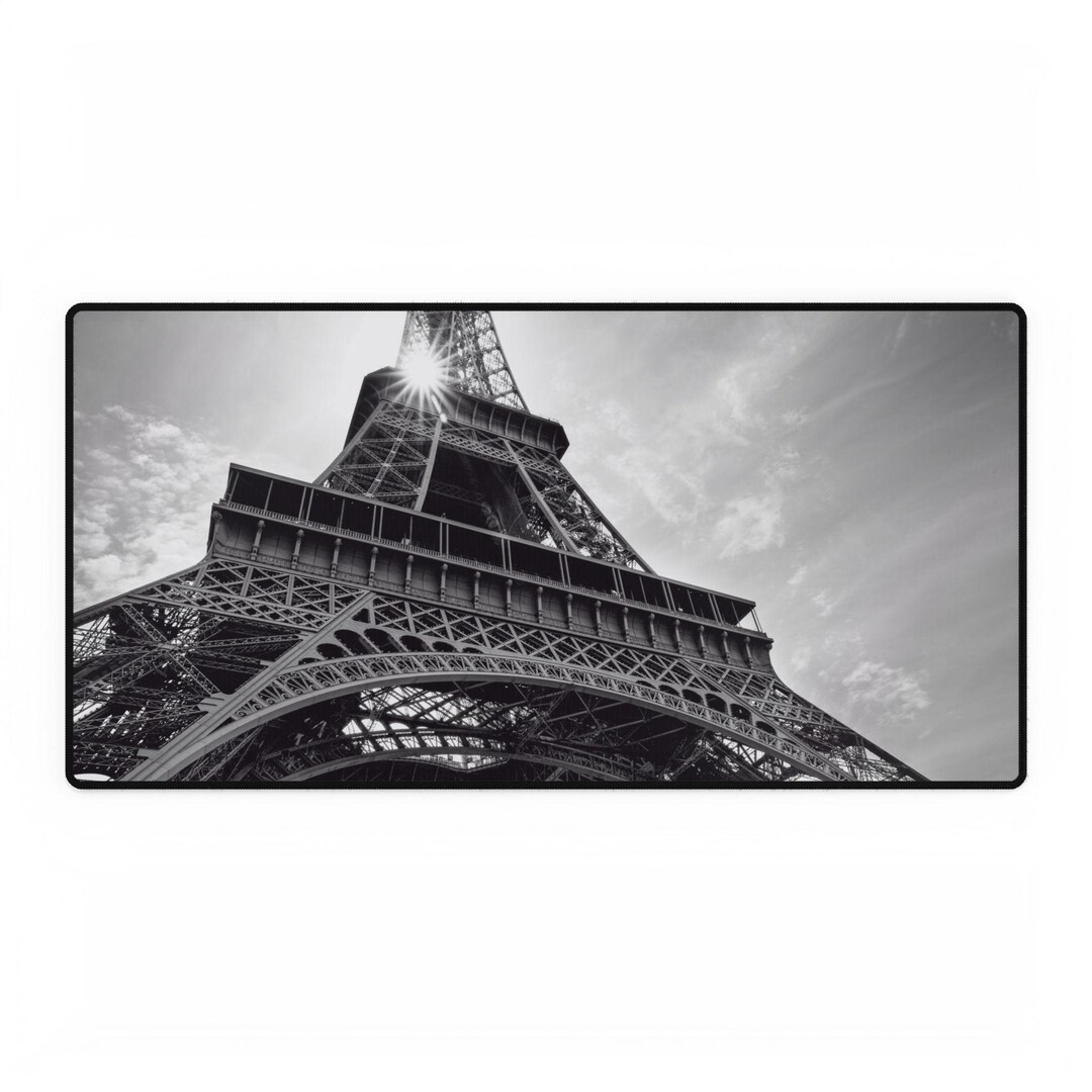 Eiffel Tower Desk Mat, Parisian Desk Accessories, Monochrome Mouse Pad ...