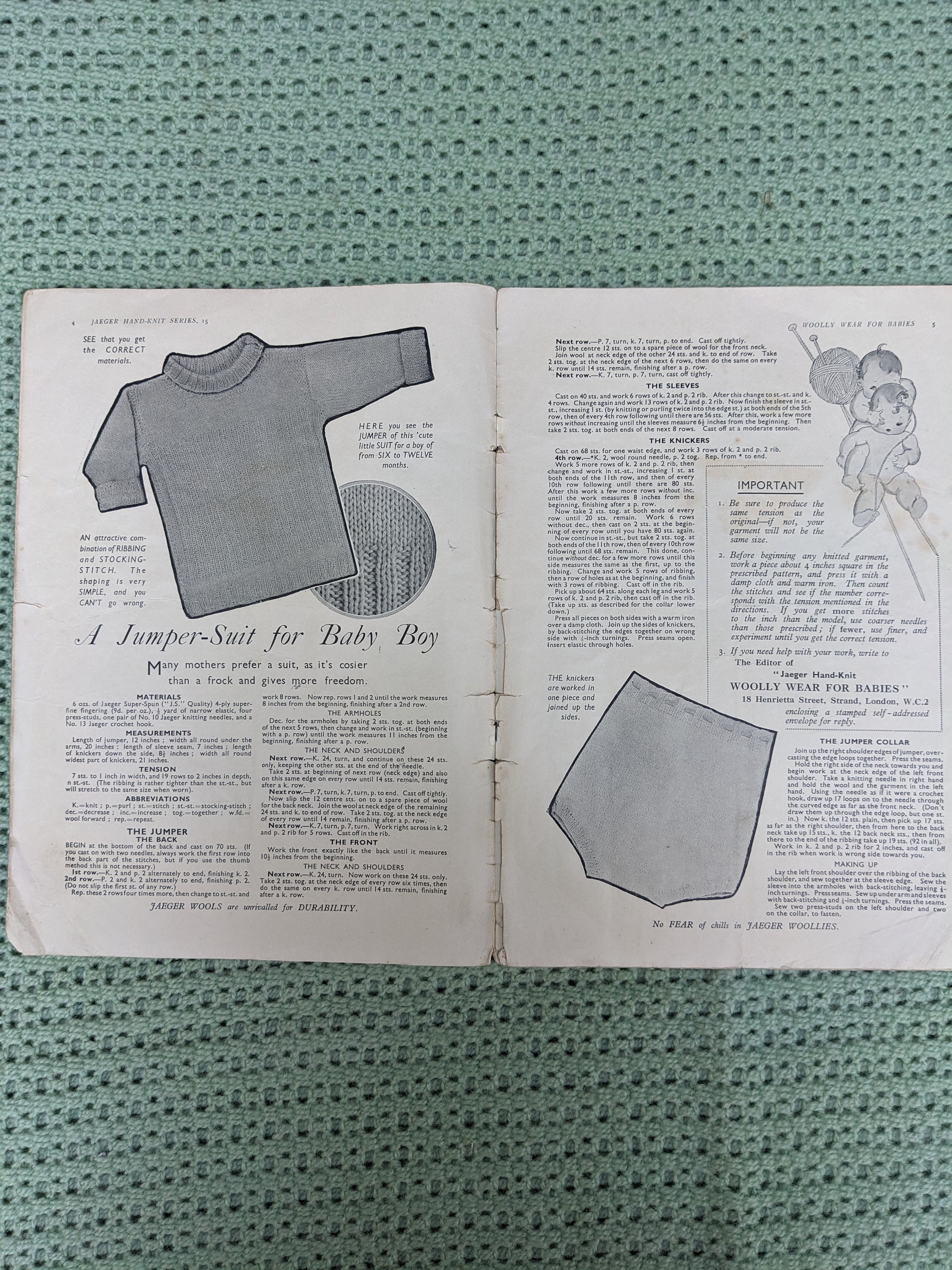 1930s JAEGER KNITTING Pattern-no 15 Leach's Woolly Wear for Babies. - Etsy