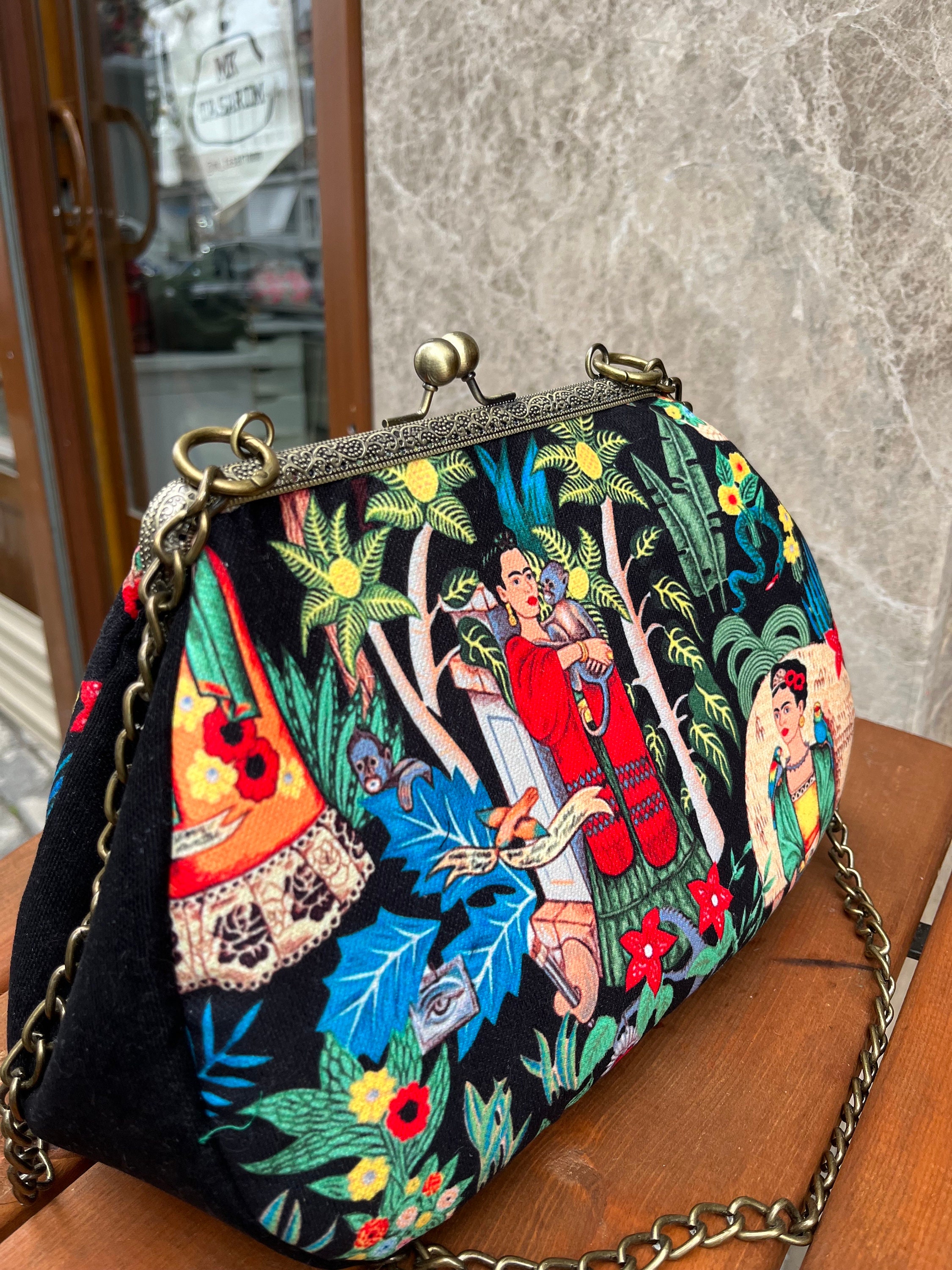 Kisslock Bag Frida Handmade Bag - Etsy