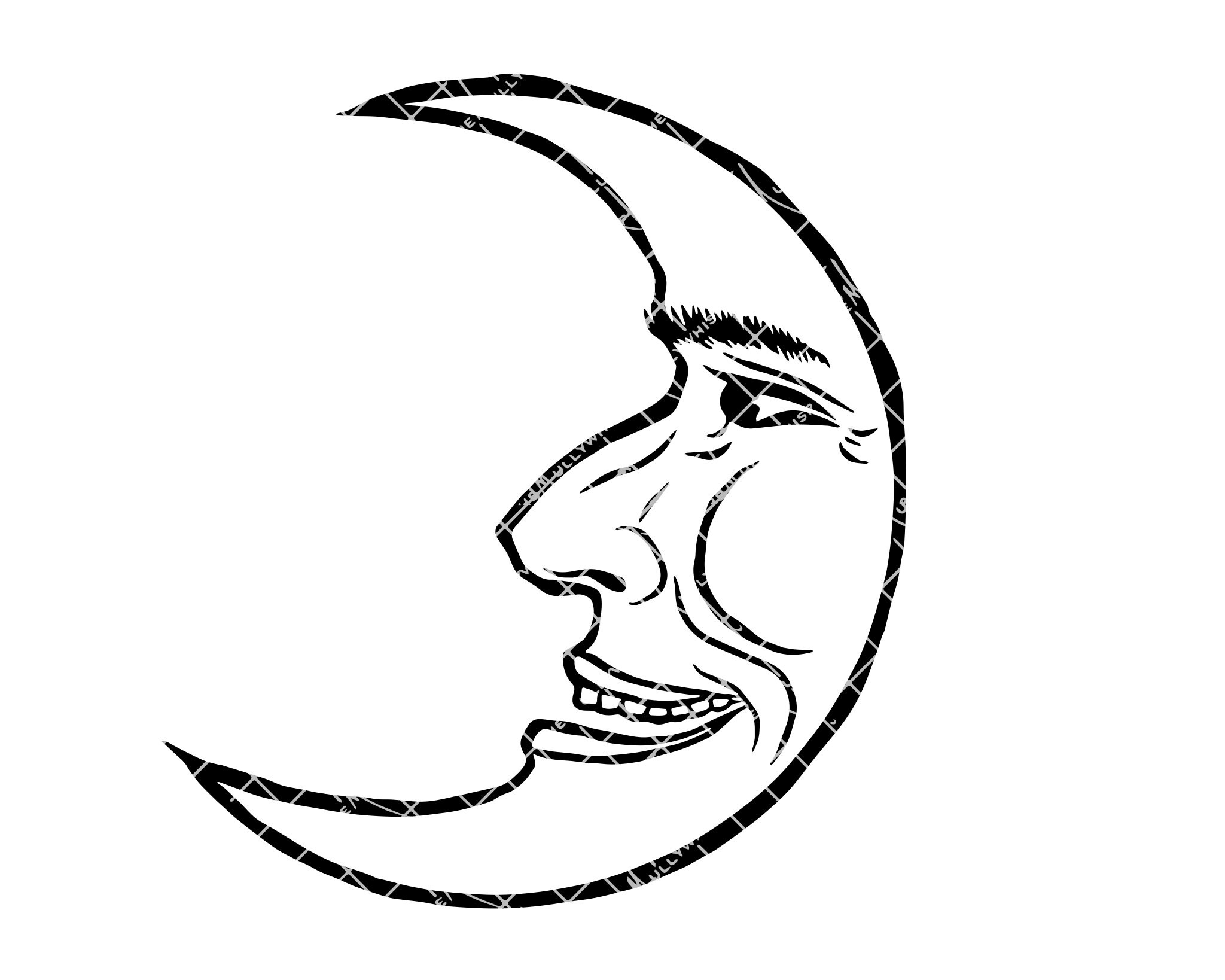 Vintage Halloween Pack SVG - Man in the Moon + Black Cat + Jack O ...