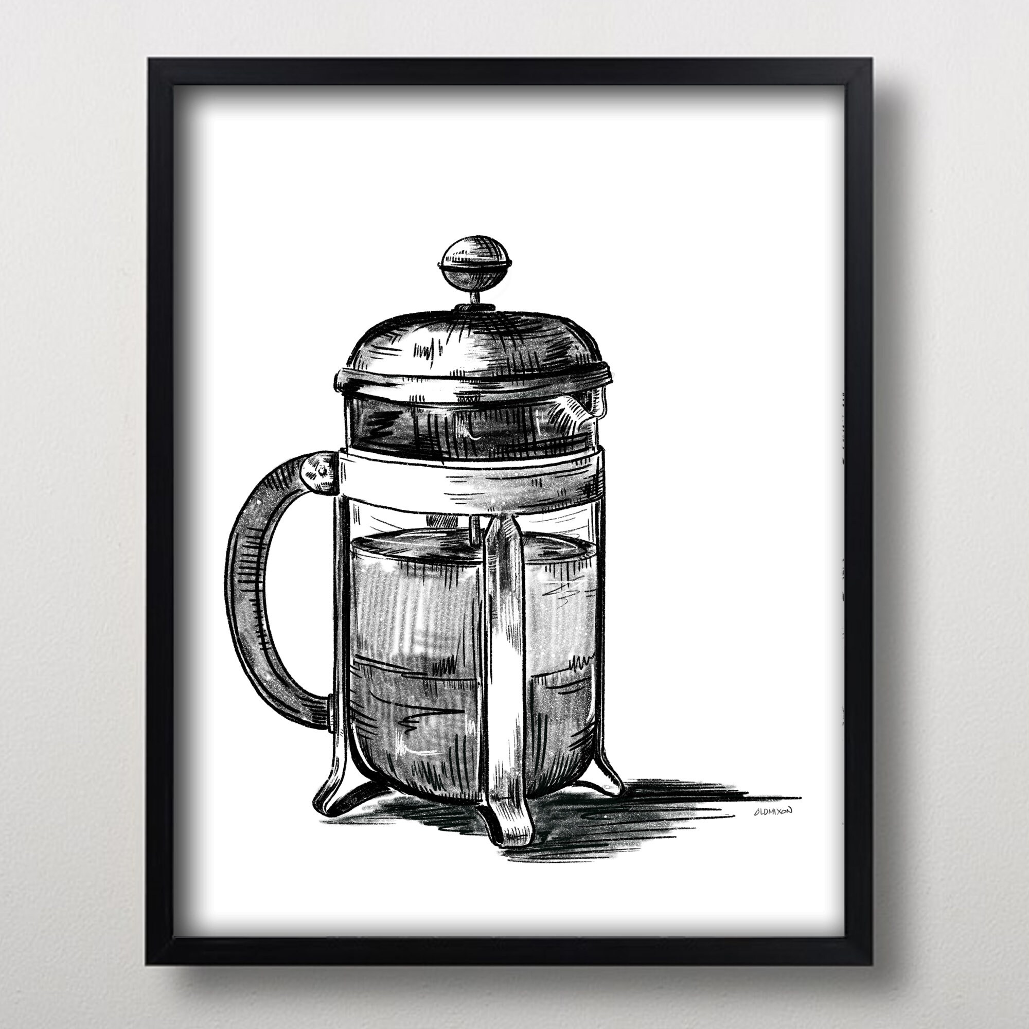French Press Illustration