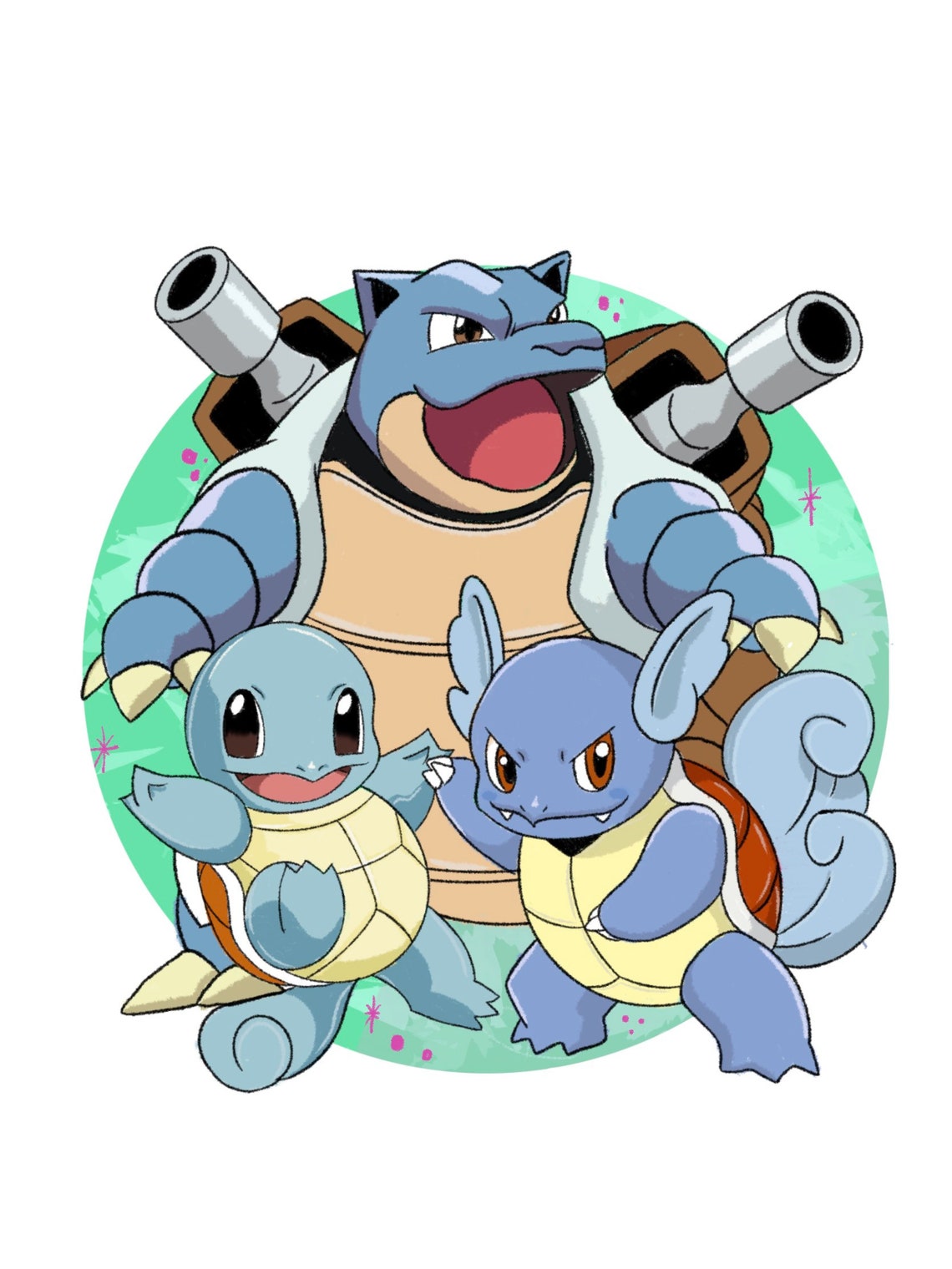 Squirtle Wartortle & Blastoise Sticker | Etsy