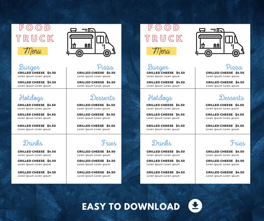 Customizable Digital Small Restaurant Menu Templates|editable Menu ...