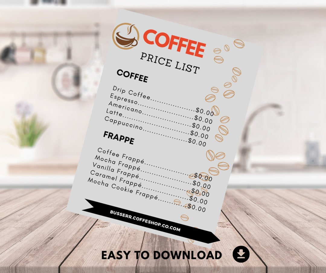 Customizable Digital Cafe Menu Templates|custom Cafe| Digital Menu ...